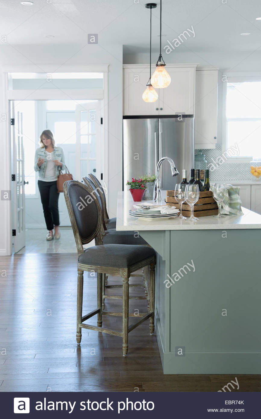 Woman blonde walking hi-res stock photography and images - Alamy