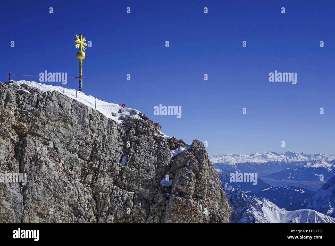Zugspitze peak with summit cross hi-res stock photography and images ...
