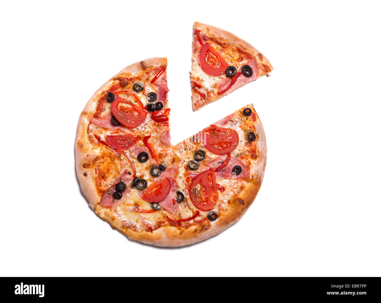 White background vegetables pizza slice Cut Out Stock Images & Pictures ...