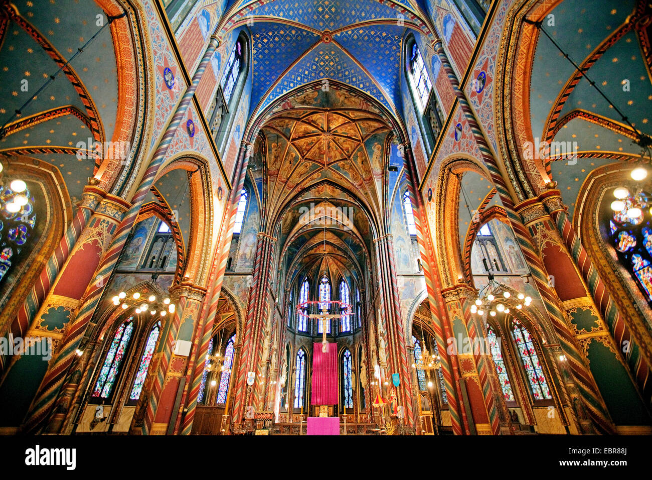interior view of the Marienbasilika in Kevelaer, Germany, North Rhine ...