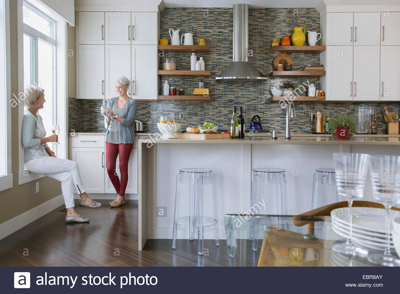 Blonde woman drinking wine hi-res stock photography and images - Alamy