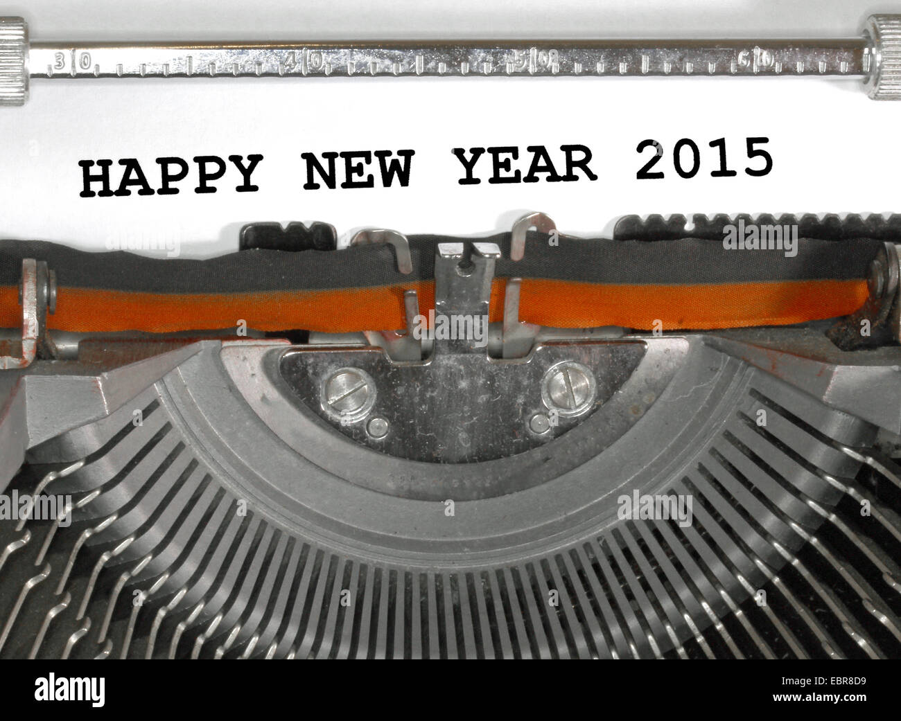Happy new year 2015 written with black ink with the typewriter Stock ...
