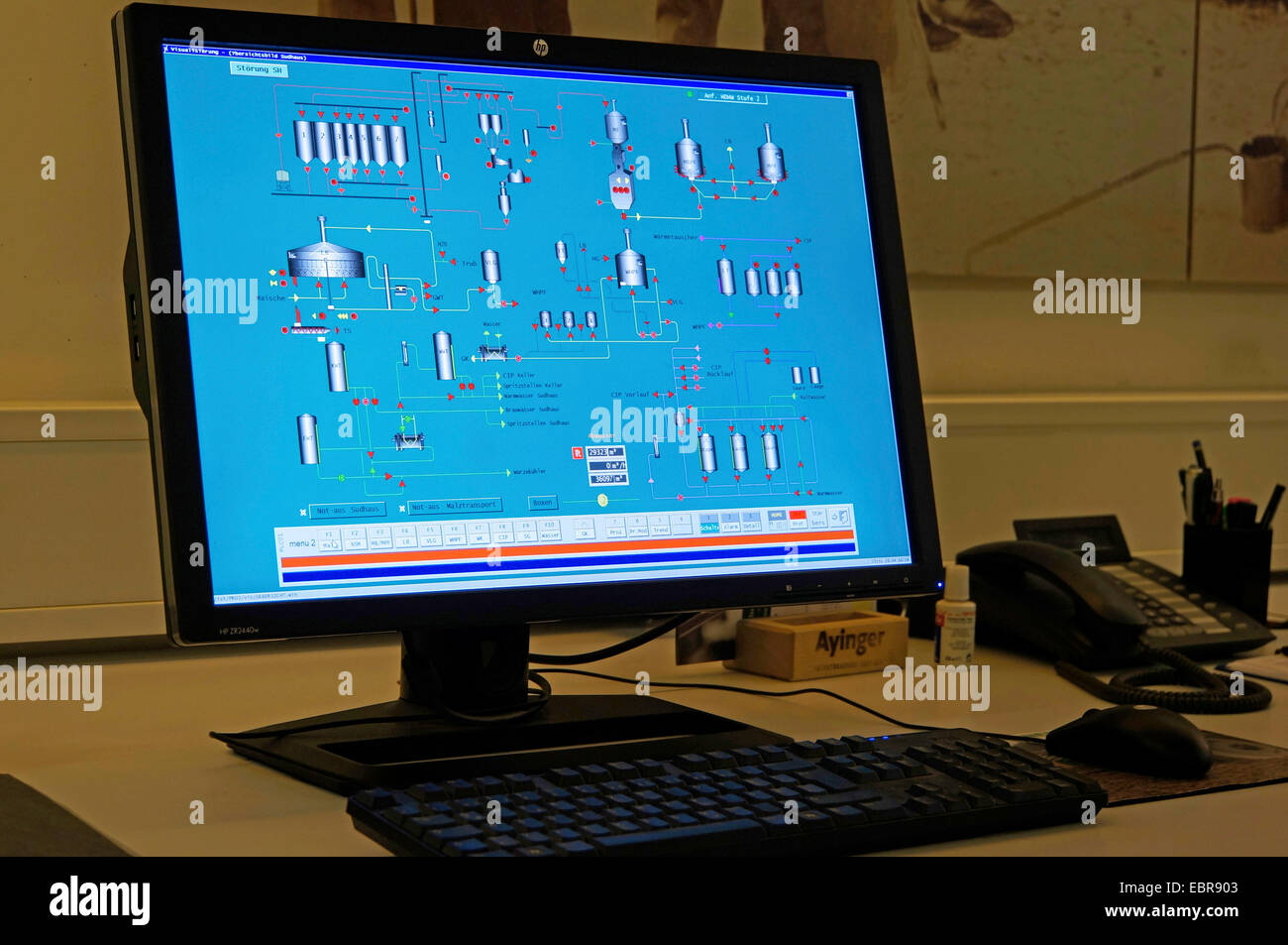 control terminal of a brewery Stock Photo - Alamy