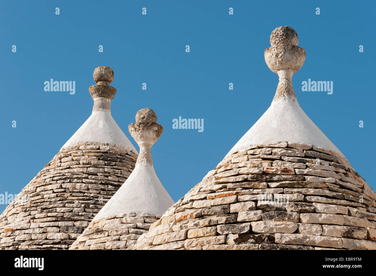 Three Conical Roofs of Trullo Houses, Alberobello Trulli District ...