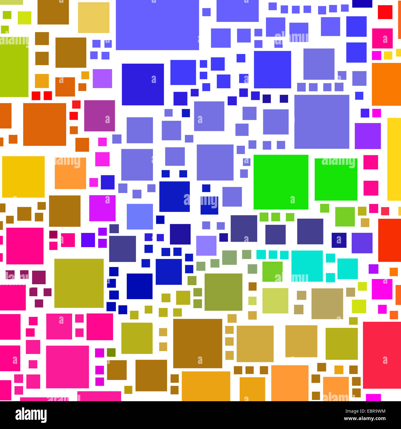 Abstract lots of colorful square shapes on a white background Stock ...