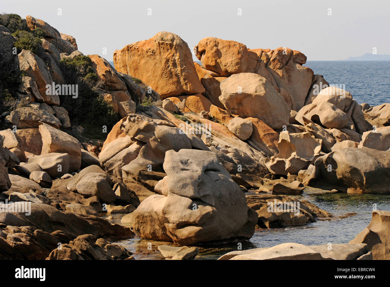 rocky coast, France, Corsica, Portigliolo , BelvÚdÞre-Campomoro Stock ...