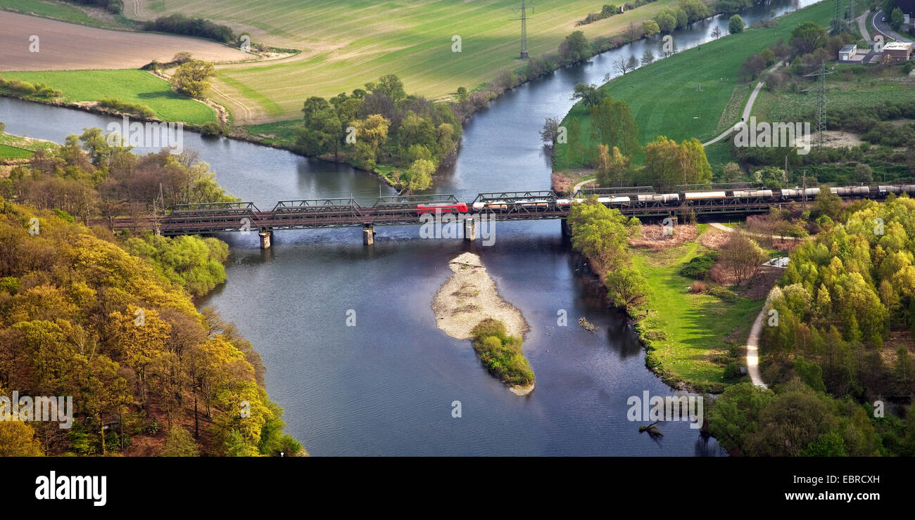 Lenne river mouth, Germany, North Rhine-Westphalia, Ruhr Area, Hagen ...