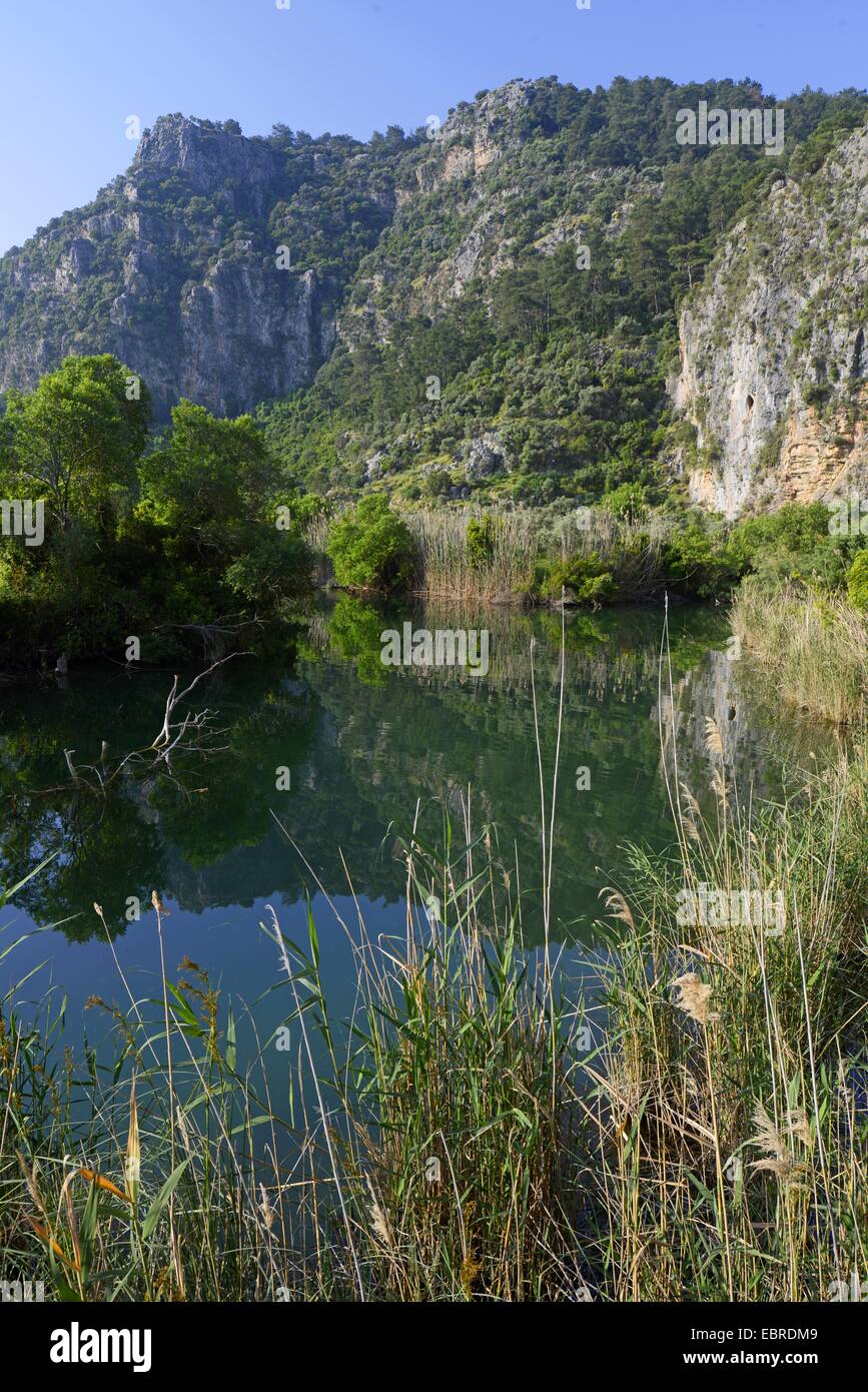 arm of a river at Daylan river delta, Turkey, Anatolia, Dalyan, Kaunos ...