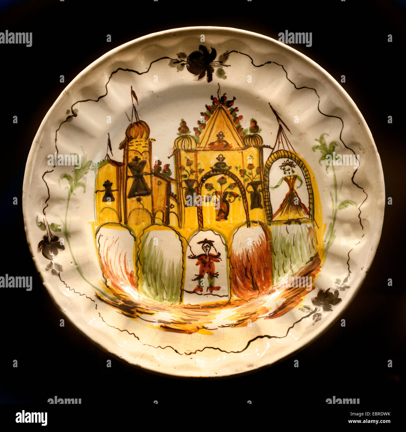 Plate Ribesalbes Loza 19th Century Spain Spanish Stock Photo - Alamy