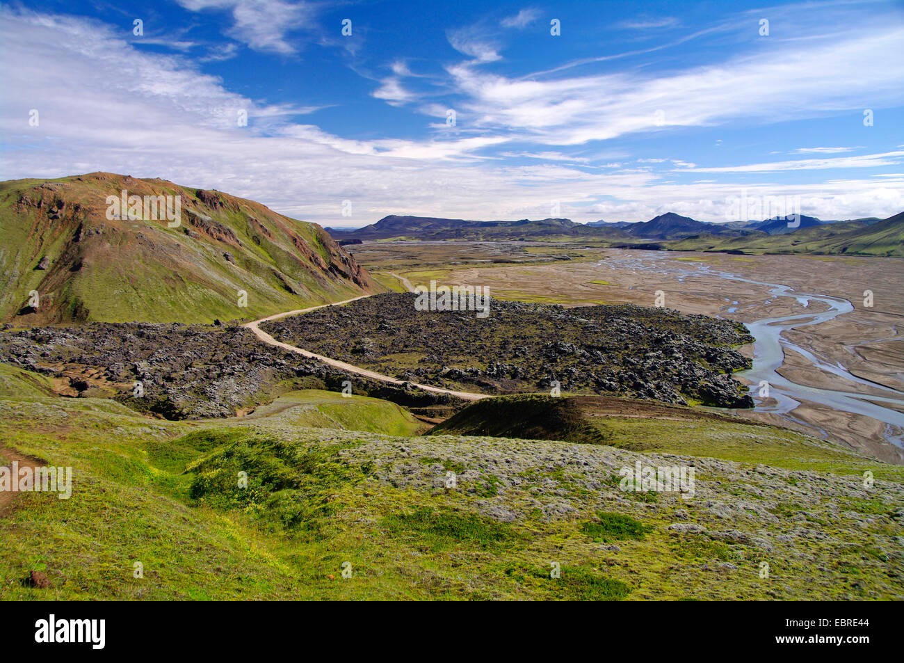 cooled off lava stream Landmannalaugar, Iceland Stock Photo - Alamy