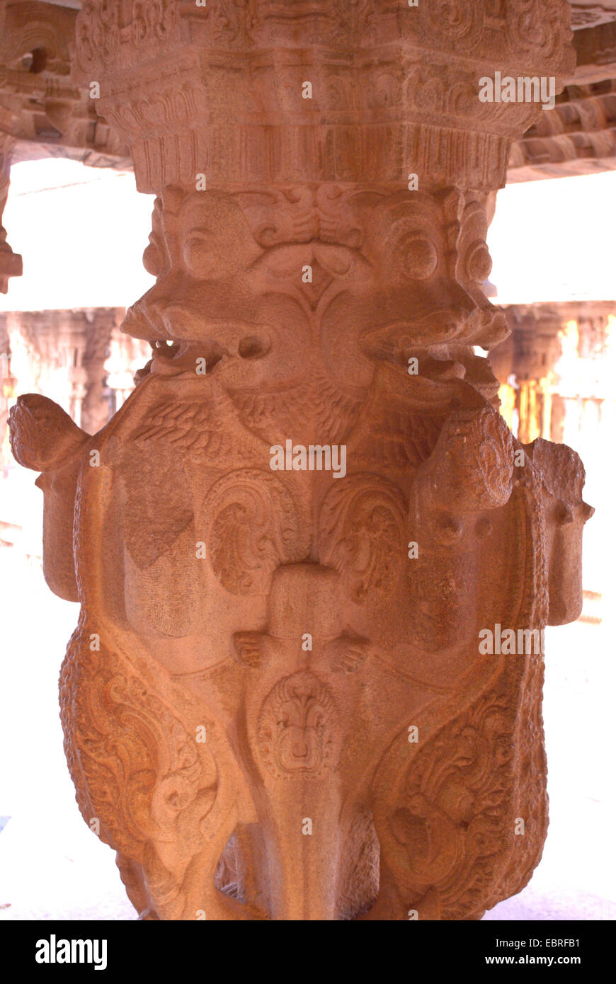 Stone monsters as pillar of an ancient temple Stock Photo - Alamy