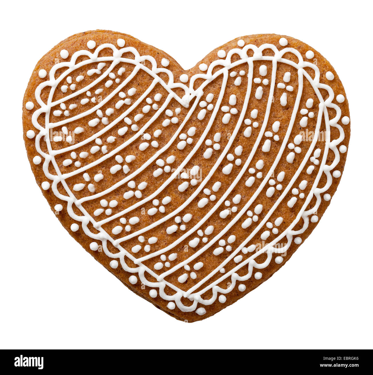 Gingerbread heart cookie for Christmas isolated on white background ...