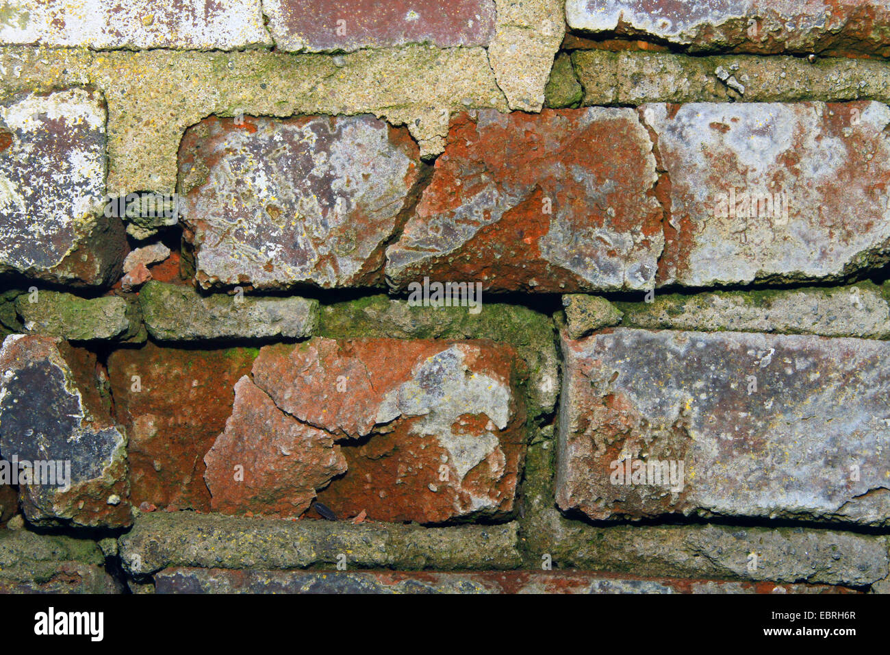 section of a weathered red brick wall, Germany Stock Photo - Alamy