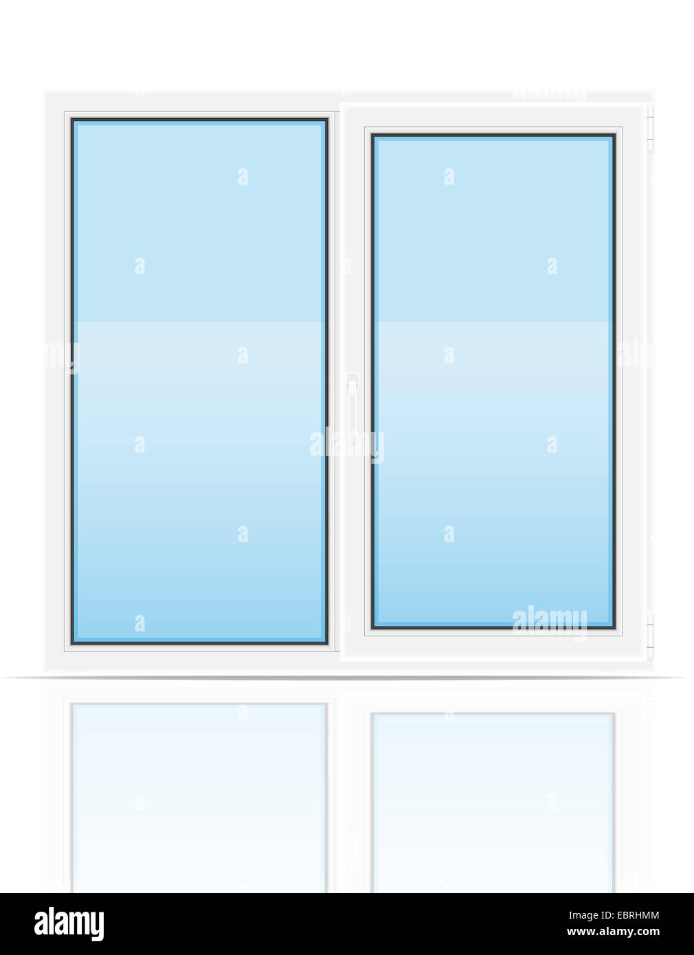 plastic transparent window view indoors illustration isolated on white ...