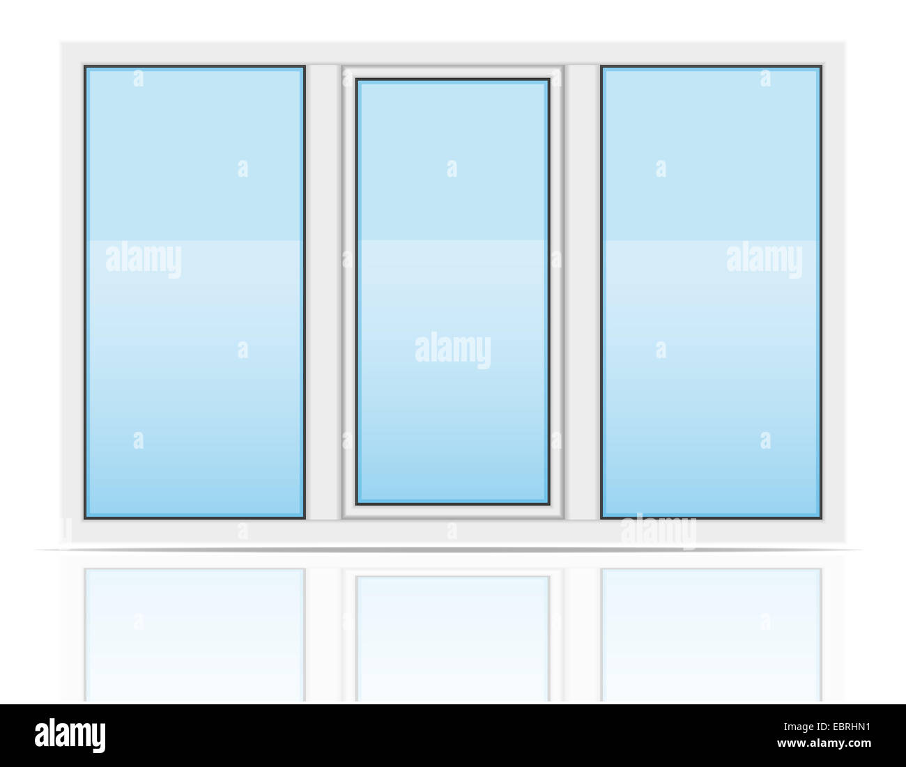 plastic transparent window view outdoors illustration isolated on white ...