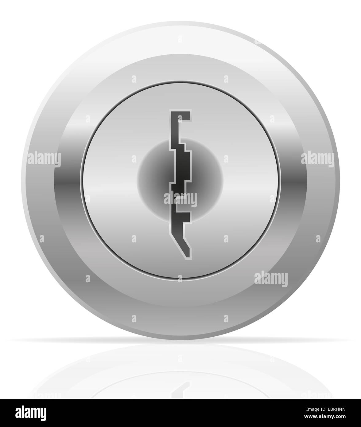 silver metal keyhole illustration isolated on white background Stock ...