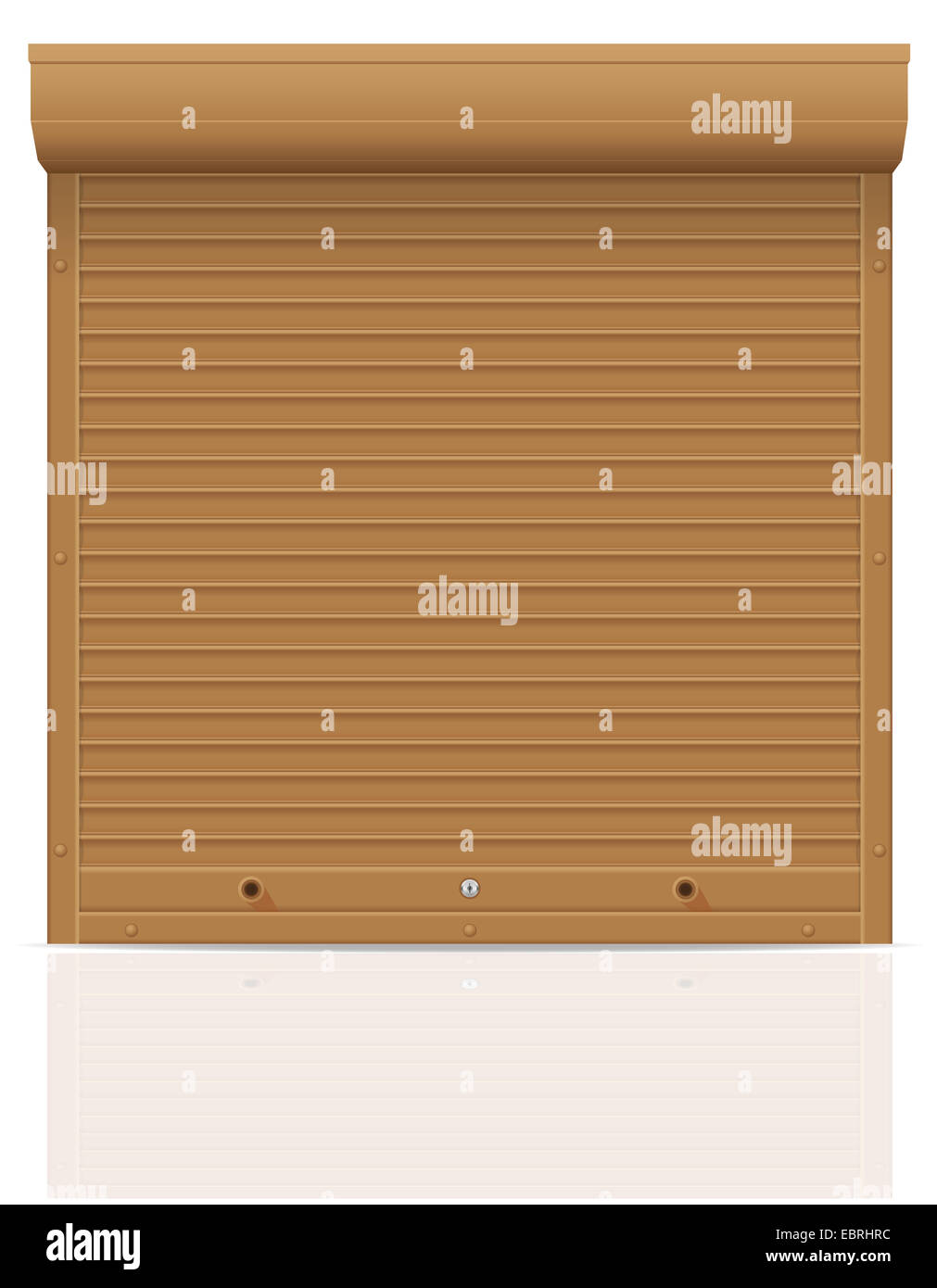 brown rolling shutters illustration isolated on white background Stock ...