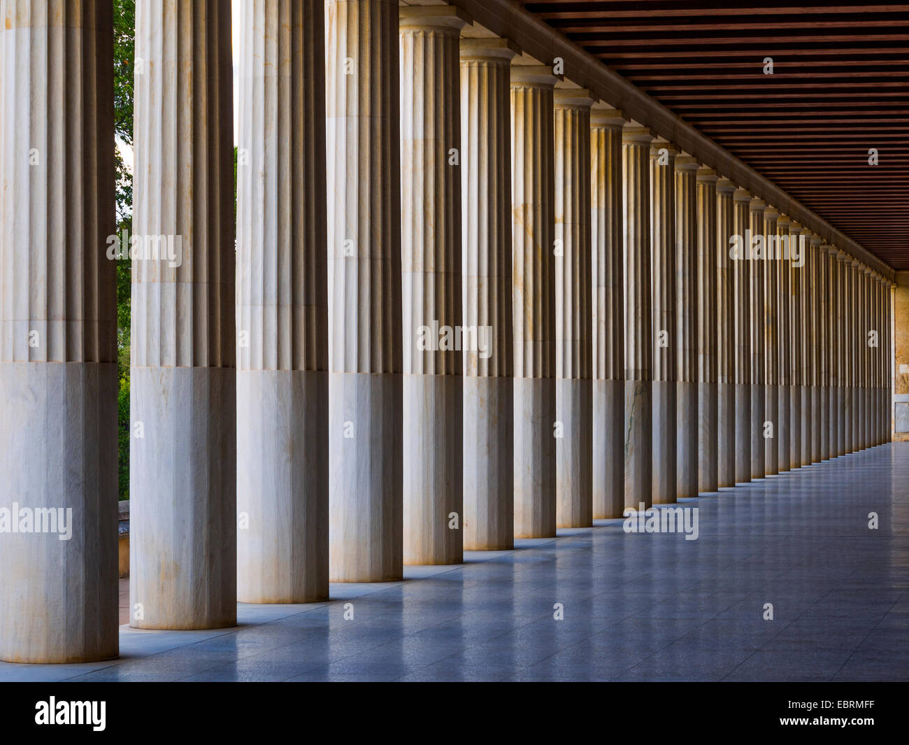 Marble columns in a museum located in Athens, Greece Stock Photo - Alamy