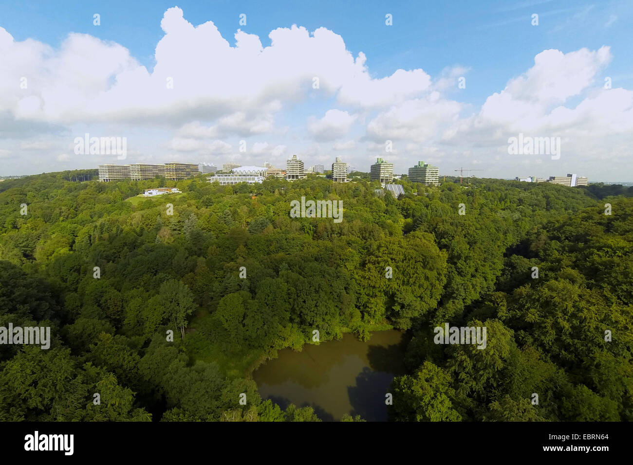 aerial view of Ruhr-University Bochum, Botanical Garden of bochum in ...