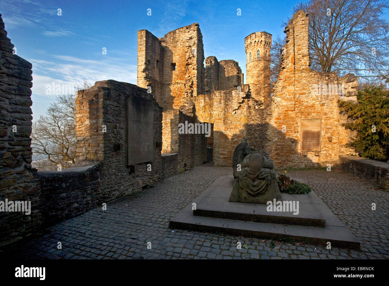 Hohensyburg castle ruin with war memorial and Vincketurm at Hohensyburg ...