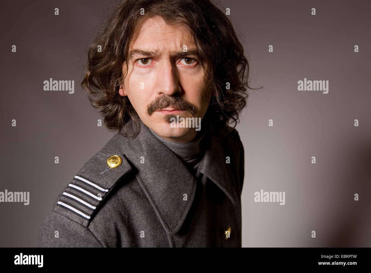 young man dressed as russian military, studio picture Stock Photo - Alamy