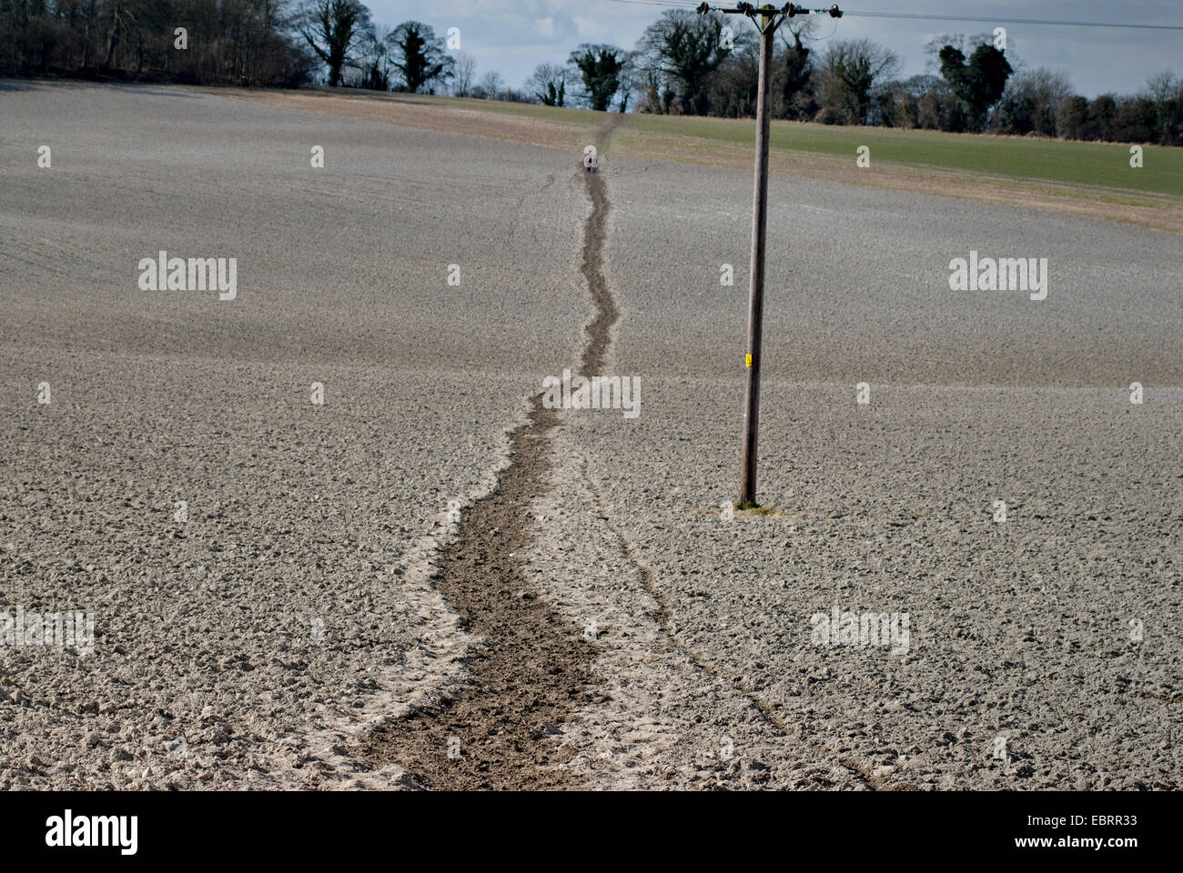 Footpath across a muddy field Stock Photo - Alamy