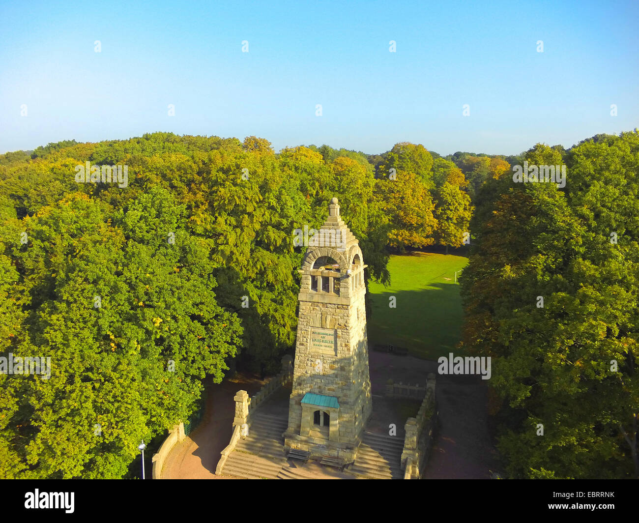 aerial view to Berger monument at the Hohenstein, Germany, North Rhine ...
