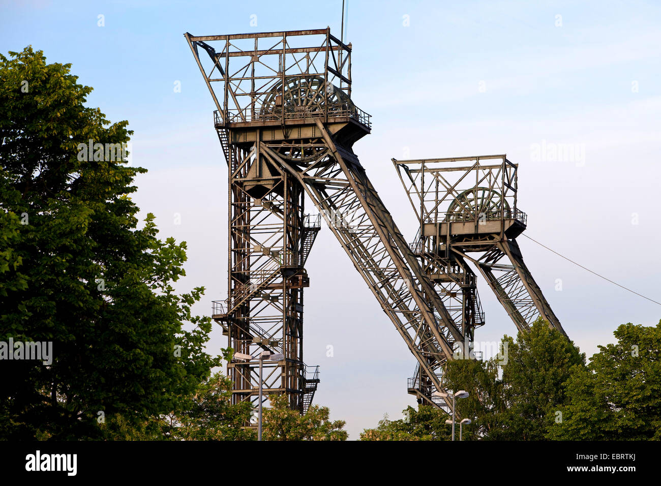 pit head frames of colliery Auguste Victoria 1/2, Germany, North Rhine ...