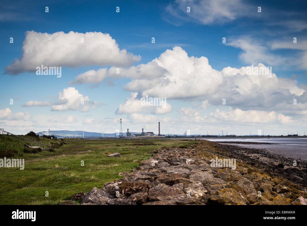 View of the Severn Estuary between Cardiff and Newport Stock Photo - Alamy