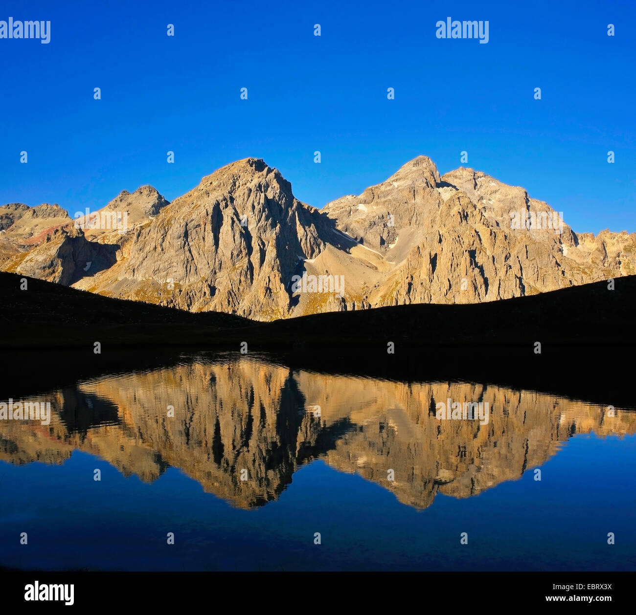 Lake of Cerces in north of Alps mountains near Briancon town, France ...