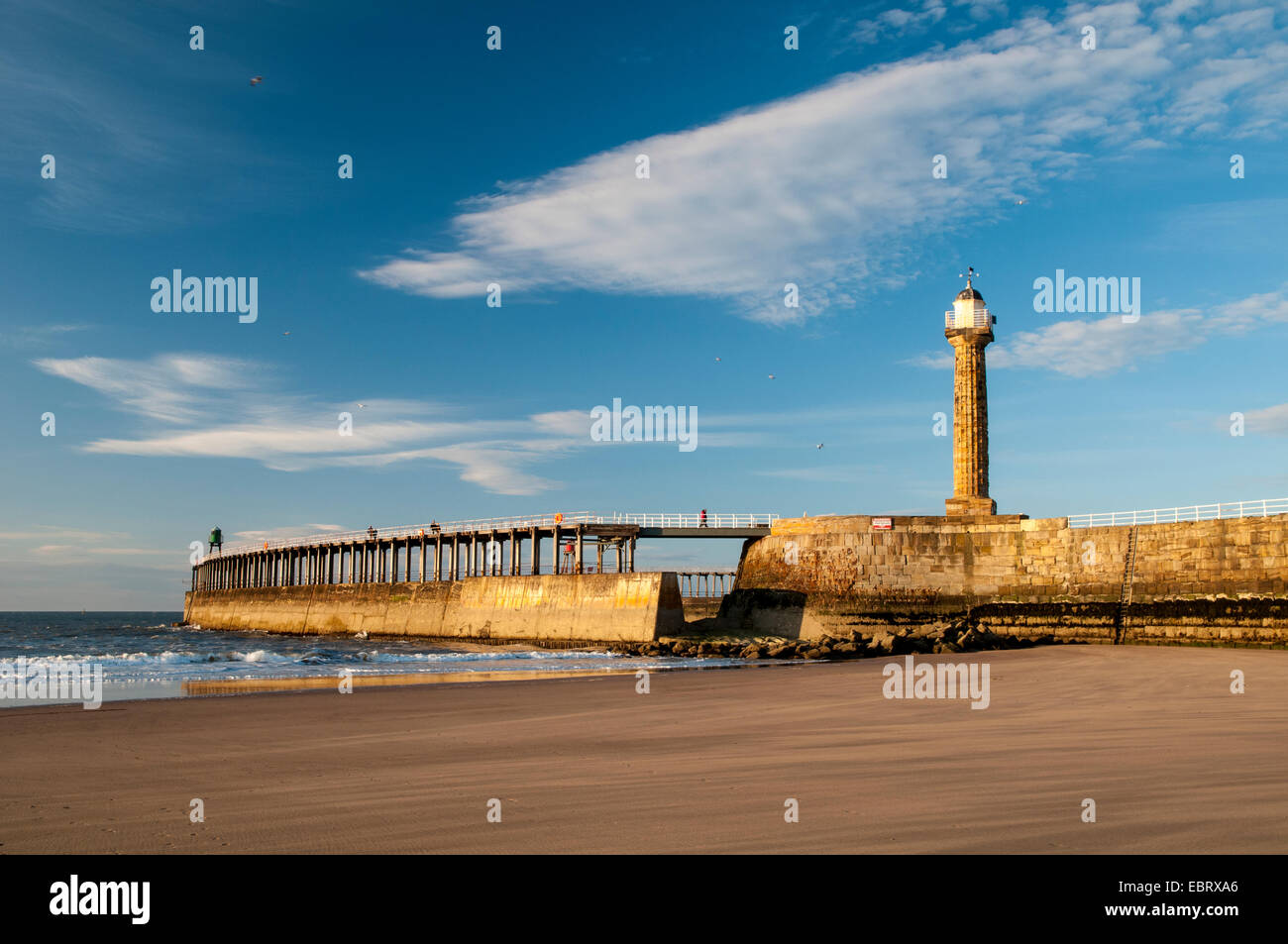 Whitby west pier hi-res stock photography and images - Alamy