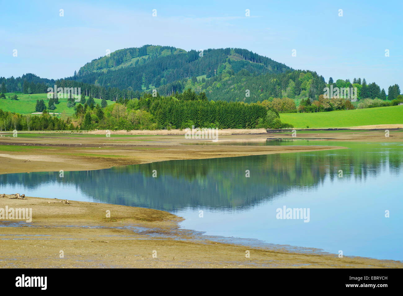 Forggensee lake and Zwieselberg mountain, Germany, Bavaria, Oberbayern ...