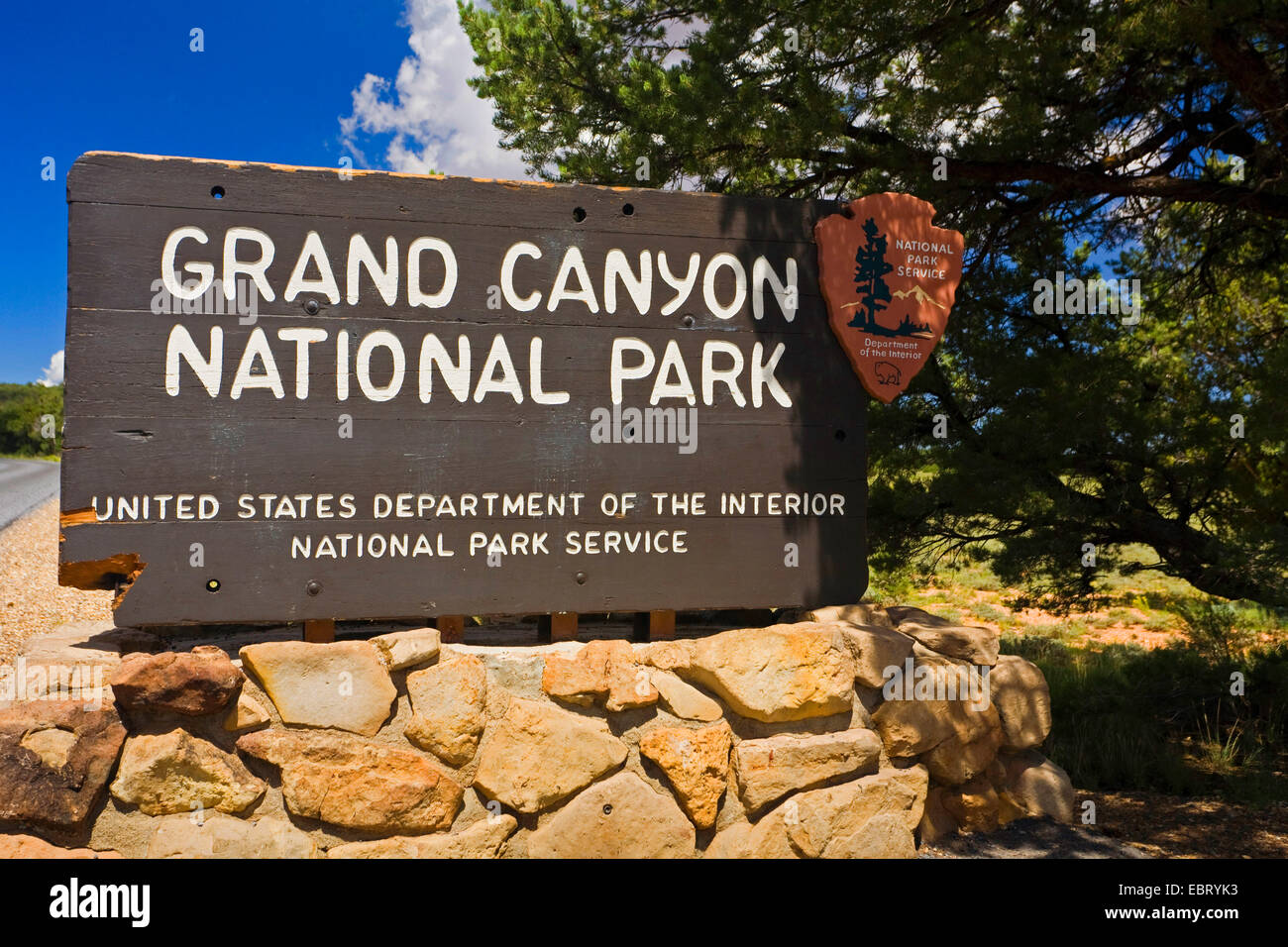 Grand Canyon National Park information sign, USA, Arizona, Grand Canyon ...
