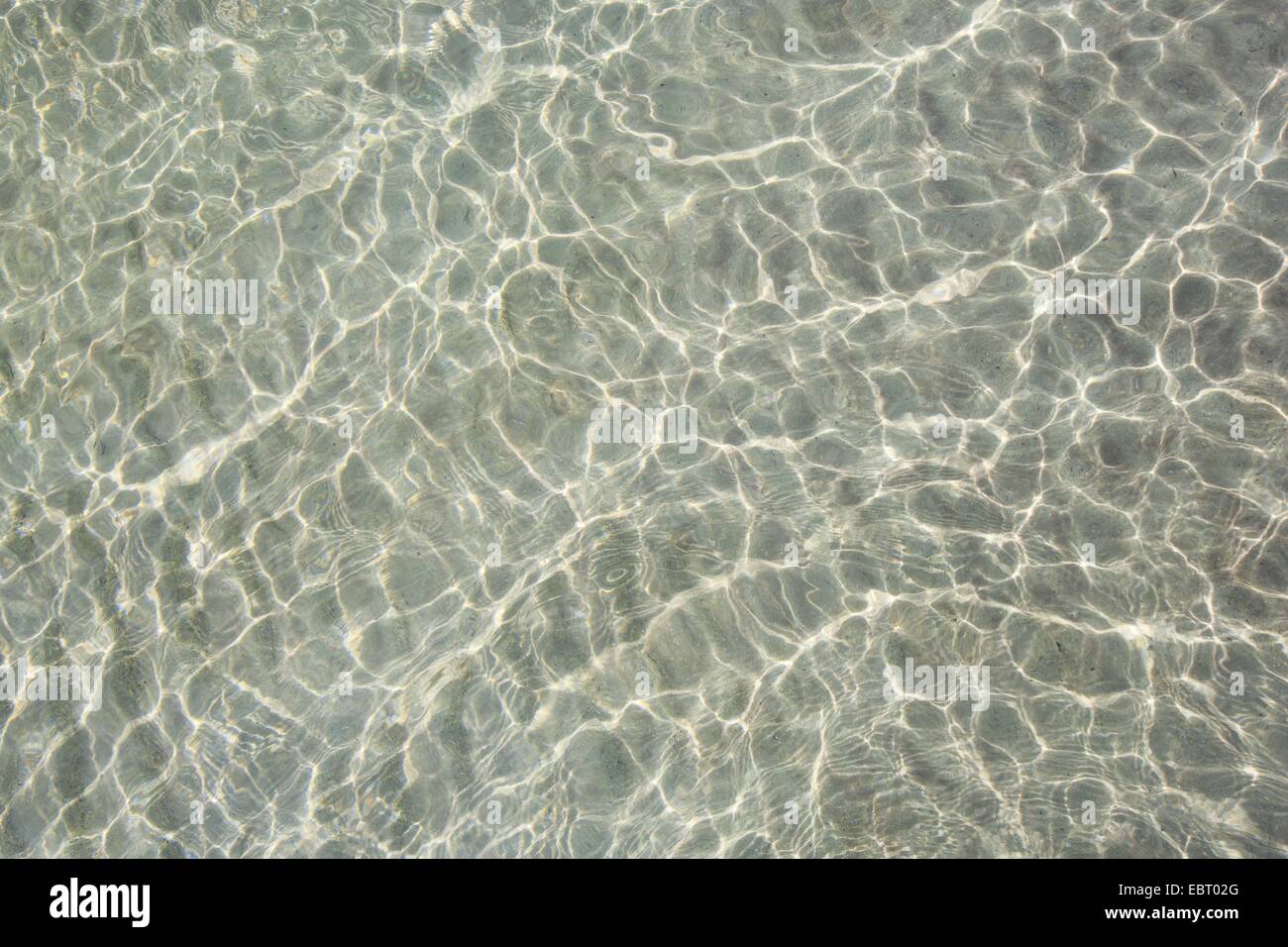 light reflections in shallow water, United Kingdom, Scotland ...
