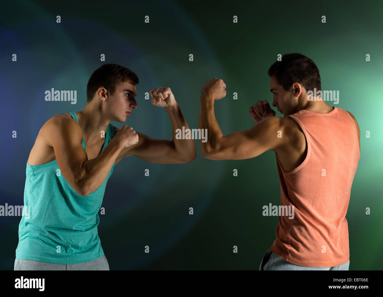young men fighting hand-to-hand Stock Photo - Alamy