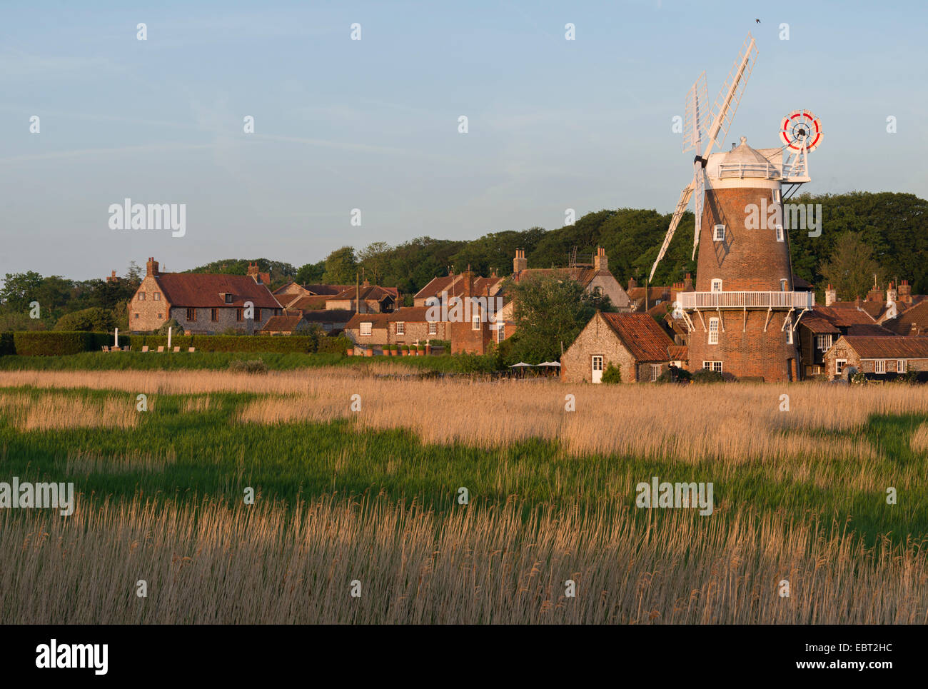 A view of Cley windmill and the village of Cley next the Sea, North ...
