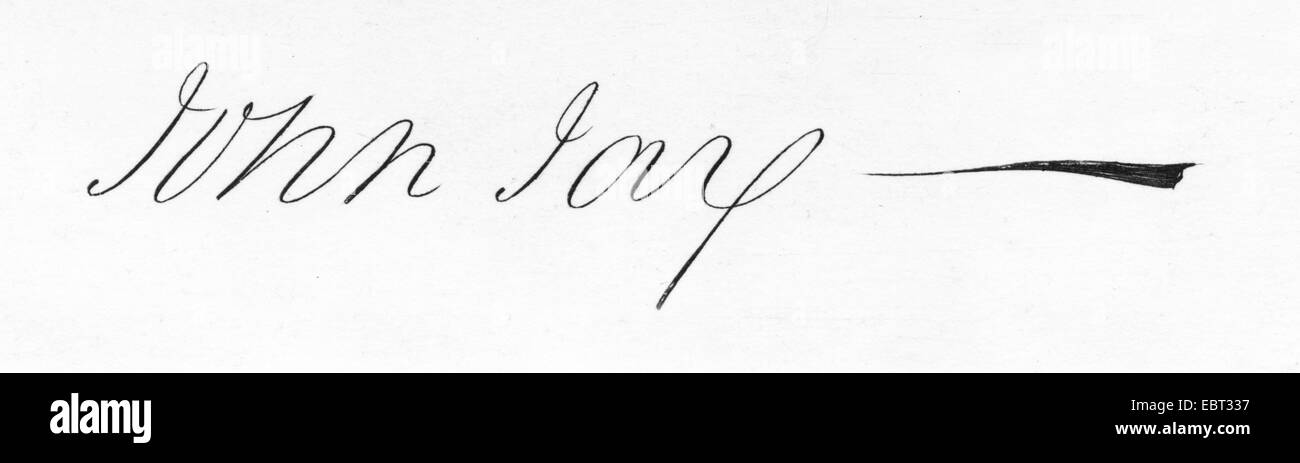 John Jay Signature Stock Photo - Alamy