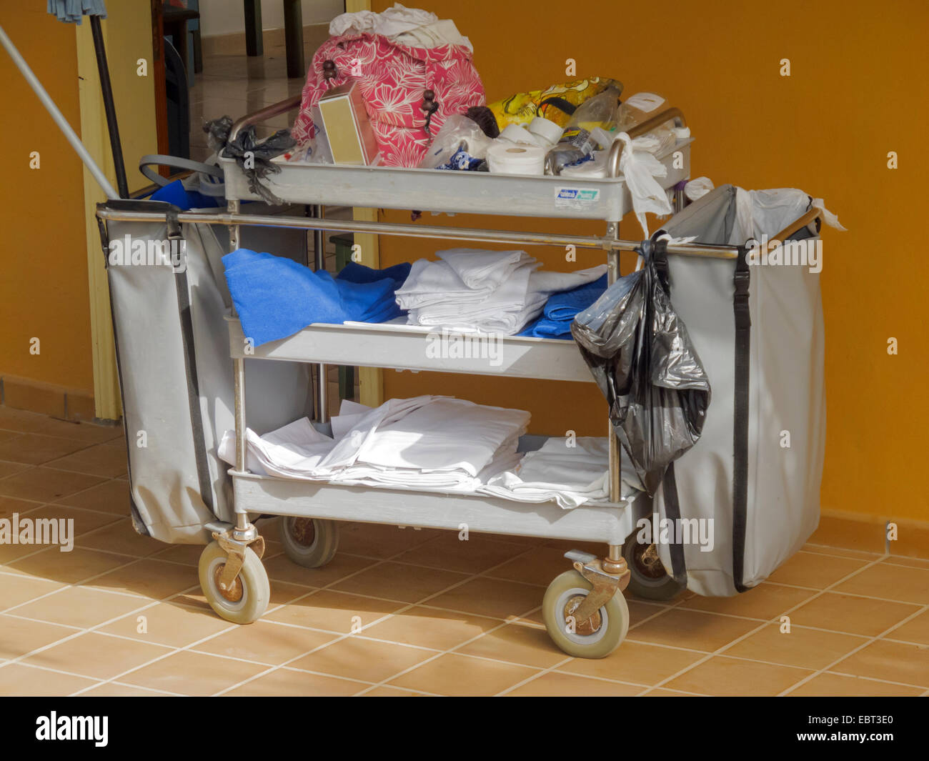 Attendant trolley cart hi-res stock photography and images - Alamy