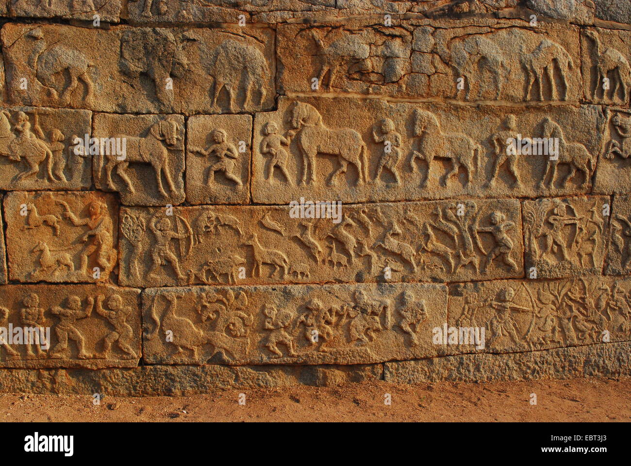hunting and animal stone reliefs Stock Photo - Alamy