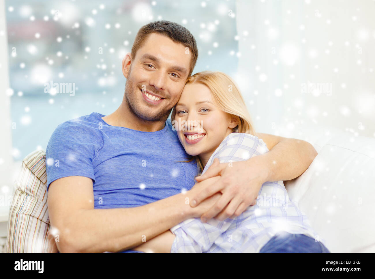 happy couple hugging at home Stock Photo - Alamy