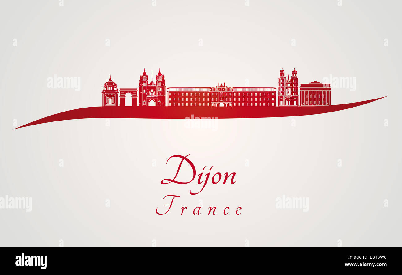 Dijon skyline in red Stock Photo - Alamy