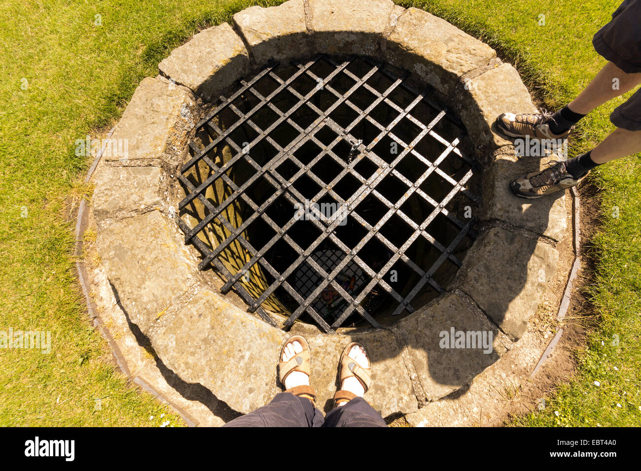 Covered well, 13th century castle ruins, Flint Castle, North Wales, UK ...