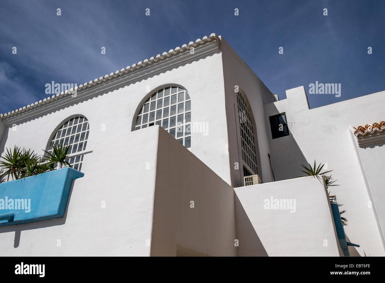A white apartment block in Spain Stock Photo - Alamy