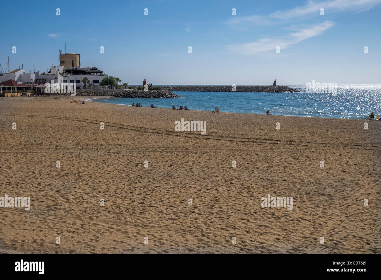 An almost empty beach in Spain Stock Photo - Alamy