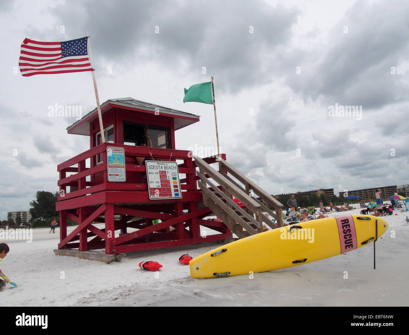 Lifeguard Station on Siesta Beach, Siesta Key, Florida, USA, October 7 ...