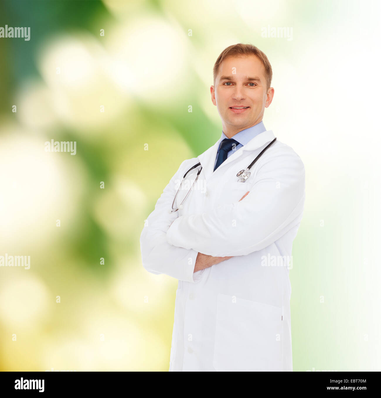 smiling male doctor with stethoscope Stock Photo - Alamy