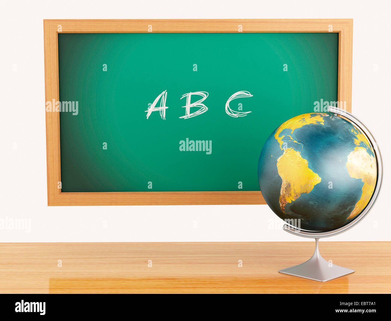 image of 3d renderer illustration. School education concept. Blackboard ...