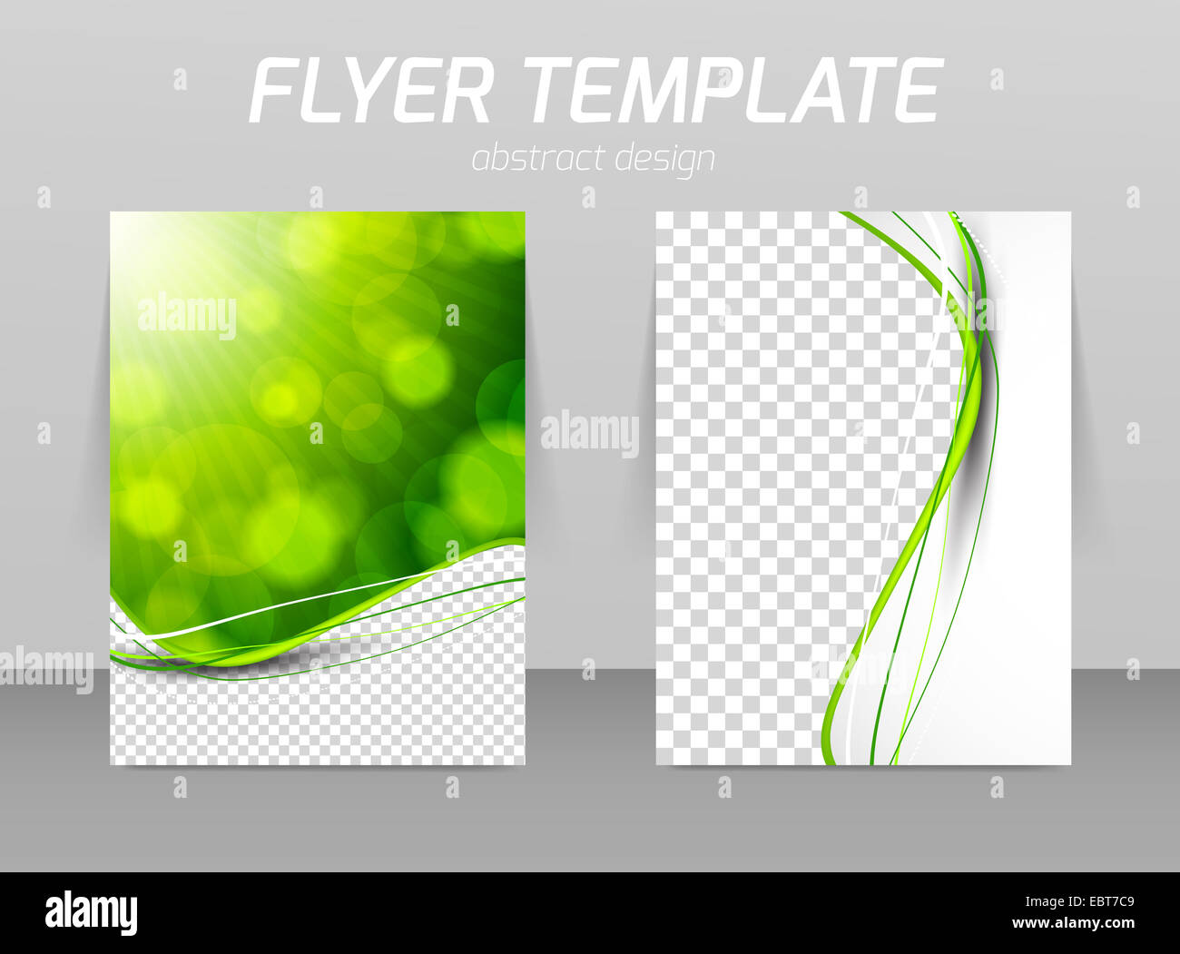 Abstract flyer template design in green color Stock Photo - Alamy