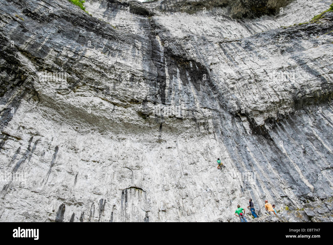 Climbers on Malham cove Limestone cliff face Stock Photo - Alamy