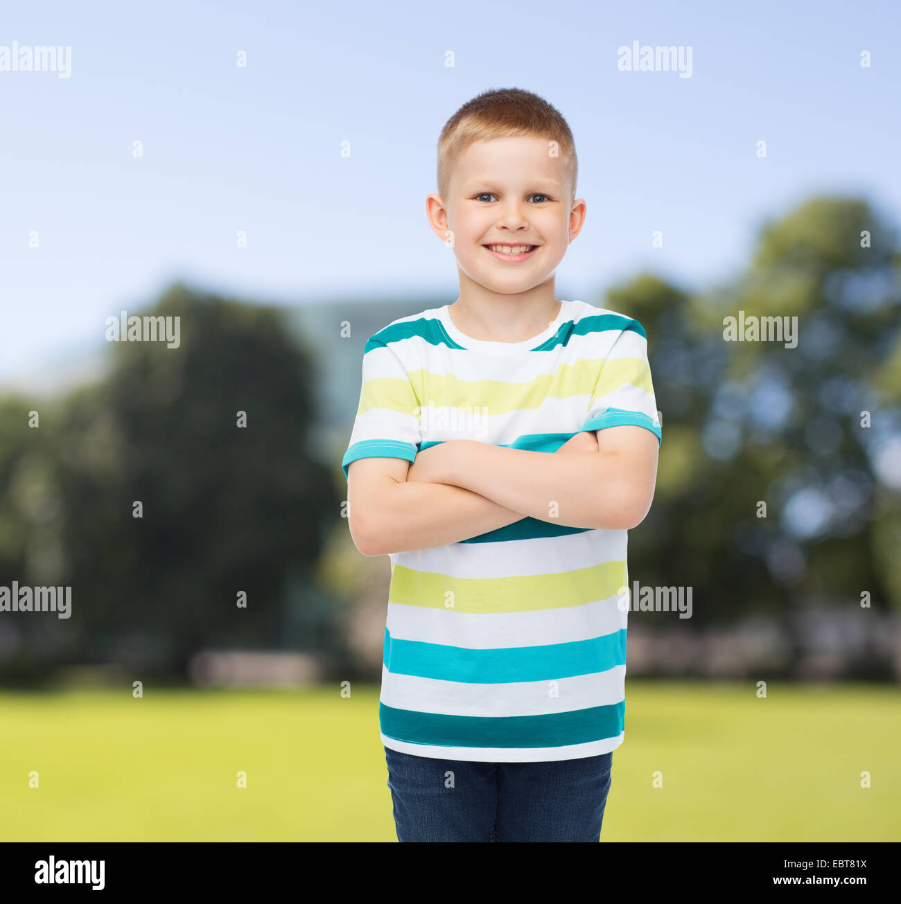 Crossed arms boy hi-res stock photography and images - Alamy